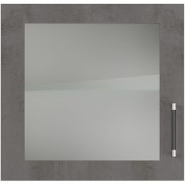 Glashängeschrank IMPULS KÜCHEN ""Prag", Breite 60 cm" Schränke Gr. B/H/T: 60 cm x 57,9 cm x 34,2 cm, links, 1 St., grau (beton, optik schiefer dunkelgrau) Hängeschränke