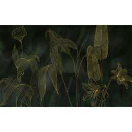 Komar Vliestapete "Darkest Green" Tapeten Gr. B/L: 400 m x 250 m, Rollen: 1 St., bunt Blumentapeten