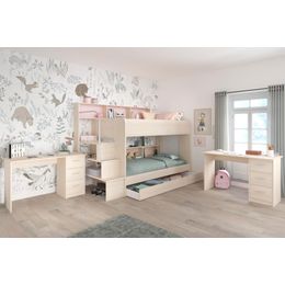 Jugendzimmer-Set Parisot "Bibop" Schlafzimmermöbel-Sets Gr. Mit Bettschubkasten, braun (akazienfarben) Baby Komplett-Kinderzimmer