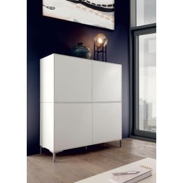 now! by hülsta Highboard NOW BY HÜLSTA "now easy" Sideboards Gr. B/H/T: 128 cm x 140,8 cm x 44,8 cm, Lack reinweiß, weiß (lack reinweiß) Highboards