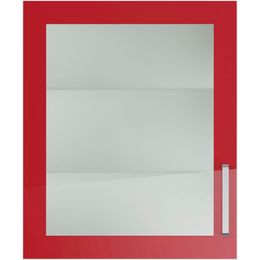 Glashängeschrank IMPULS KÜCHEN ""Turin", Breite 60 cm" Schränke Gr. B/H/T: 60 cm x 72,3 cm x 34,5 cm, links-Rot Hochglanz, 1 St., rot (rot hochglanz) Hängeschränke