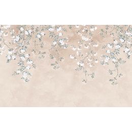 Komar Vliestapete "Hanging Hanami" Tapeten Gr. B/L: 400 m x 250 m, Rollen: 1 St., blau (blau, weiß) Blumentapeten
