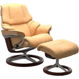 Fußhocker stressless "Reno" Hocker Gr. Maße B/H/T, Material Bezug, Material Gestell, gelb (yellow) Fußhocker