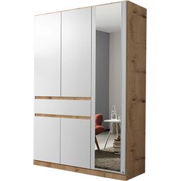 Kleiderschrank Rauch "Tübingen" Schränke Gr. B/H/T: 135 cm x 197 cm x 54 cm, weiß (eiche artisanfarben, weiß) Kleiderschränke