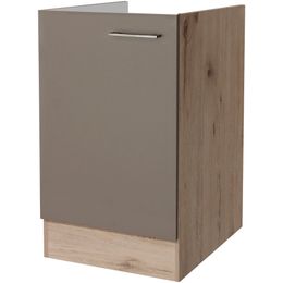 Spülenschrank Flex-Well "Riva" Schränke Gr. B/H/T: 50 cm x 82 cm x 57 cm, 1 St., braun (quarz cubanit, san remo eiche) Spülenschränke