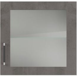 Glashängeschrank IMPULS KÜCHEN ""Prag", Breite 60 cm" Schränke Gr. B/H/T: 60 cm x 57,9 cm x 34,2 cm, rechts, 1 St., grau (beton, optik schiefer dunkelgrau) Hängeschränke
