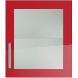 Glashängeschrank IMPULS KÜCHEN ""Turin", Breite 50 cm" Schränke Gr. B/H/T: 50 cm x 57,9 cm x 34,5 cm, rechts-Rot Hochglanz, 1 St., rot (rot hochglanz) Hängeschränke