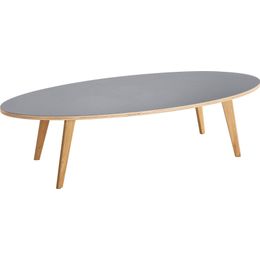 Couchtisch HASSE MÖBEL COLLECTION "7610" Tische Gr. H/T: 37 cm x 60 cm, grau Runde Couchtische Couchtisch rund oval