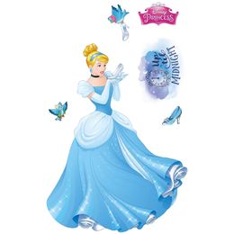 Komar Vliestapete "Cinderella XXL" Tapeten Gr. B/L: 127 m x 200 m, Rollen: 1 St., bunt (blau, gelb, weiß) Vliestapeten
