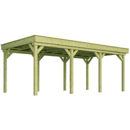 Einzelcarport Weka "Carport 609" Carports Gr. B/H/T: 325 cm x 215 cm x 622 cm, braun (kdi) Carports