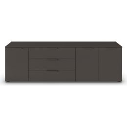 Kommode Rauch "Flipp" Sideboards Gr. B/H/T: 200 cm x 61 cm x 42 cm, 3, grau (graphit) Kommode