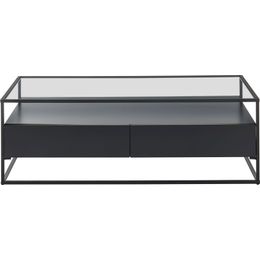 Couchtisch MCA furniture "Evora" Tische Gr. B/H/T: 120 cm x 40 cm x 60 cm, schwarz (schwarz, schwarz, klarglas) Couchtisch Eckige Couchtische eckig