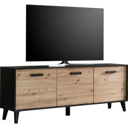 TV-Schrank Inosign "ARTONA" Schränke Gr. B/H/T: 186 cm x 67,9 cm x 39,3 cm, Soft Close, 3 St., Basisausführung, schwarz (artisan, schwarz) TV-Sideboard TV-Sideboards