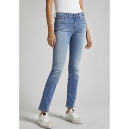 Slim-fit-Jeans Pepe Jeans "SLIM HW" Gr. 26, Länge 32, blau (light used) Damen Jeans Röhrenjeans