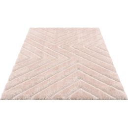 Hochflor-Teppich Andas "Fiori" Teppiche Gr. B/L: 80 cm x 150 cm, 43 mm, 1 St., beige (natur) Esszimmerteppiche