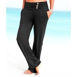 Strandhose Lascana Gr. 50, N-Gr, schwarz Damen Hosen Strandhosen