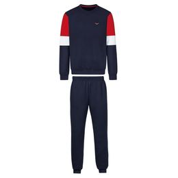 Freizeitanzug TRIGEMA "TRIGEMA Klassischer Jogginganzug" Gr. XL, blau (navy) Herren Sportanzüge Homewear
