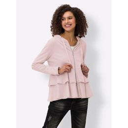 Shirtjacke Heine "Shirtjacke" Gr. 48, rosa (hellrosé) Damen Shirts Jersey