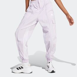 Sporthose adidas Sportswear "DANCE CARGO" Gr. M, N-Gr, lila (silver dawn, white) Damen Hosen Trainingshosen