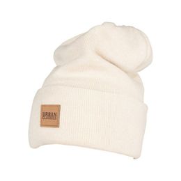 Urban Classics Beanie Urban Classics Unisex Synthetic Leatherpatch Long Beanie (1-St), beige