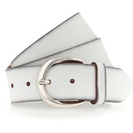 Tamaris Ledergürtel mit Logoschriftzug auf der Gürtelschlaufe, Basic-Style, weiß