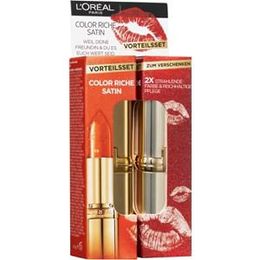 L'Oréal L’Oréal Paris Lippen Make-up Lippenstift Geschenkset Color Riche Lippenstift 163 Orange Maqique + Color Riche Lippenstift 345 Cherry Crystal