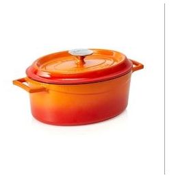 WAS Gastro LAVA Casseroles oval, orange emailliert, Gusseisen 28 x 21 x 11 cm