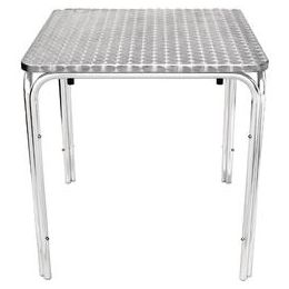 Gastro Bolero Bistrotisch 600x600 mm Edelstahl, 4 Beine