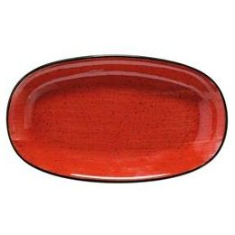 Gastro Bonna Premium Porcelain Aura Passion Gourmet Platte oval 24 x 14 cm, rot | Mindestbestellmenge 12 Stück