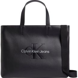 Calvin Klein Jeans Shopper SCULPTED MINI SLIM TOTE26 MONO, mit großflächigem Markenlogo, schwarz