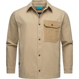 Ragwear Outdoorhemd Garwend Stylisches Herren Holzfällerhemd mit Brusttasche, braun