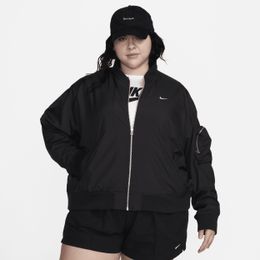 Nike Sportswear Essential Oversized-Bomberjacke für Damen (Große Größen) - Schwarz