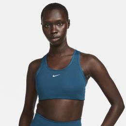 Nike Swoosh Sport-BH mit mittlerem Halt und einteiligem Polster für Damen - Blau