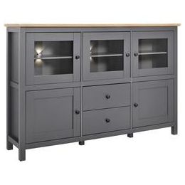 Sideboard Claudio in Dunkelgrau/Eiche Artisan