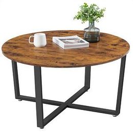 VASAGLE Couchtisch braun 88,0 x 88,0 x 47,0 cm