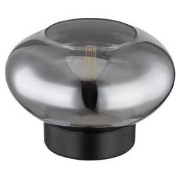 Tischlampe Glaskugel Nachttischleuchte rauch Schlafzimmerleuchte Wohnzimmerlampe, 1x E27, DxH 18 x 12,5 cm