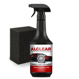ALCLEAR 721RK Reifenpflege Auto Reifenglanz Tire Shine seidenmatt 1L + Schwamm Auto-Reinigungsmittel