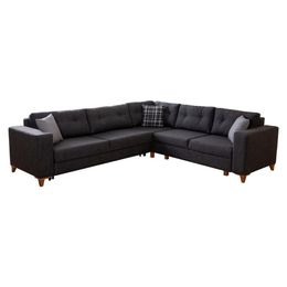 JVmoebel Ecksofa Graues Wohnzimmer L-Form Sofa Designer Stoffsofa Luxus Moderne