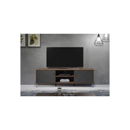 TRENDTEAM Lowboard, Fernseheschrank Schrank Sideboard Braun/Graphitfarbig 183x56x40cm