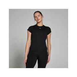 MP Damen Basics Körperbetontes Kurzarm-T-Shirt – Schwarz - S