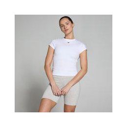 MP Damen Basics Körperbetontes Kurzarm-T-Shirt – Weiß - XXS