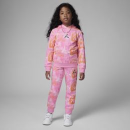 Jordan Set aus Fleece-Hoodie und Hose mit Print für jüngere Kinder - Pink