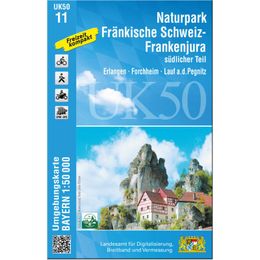 UK50-11 Naturpark Fränkische Schweiz - Frankenjura südlicher Teil, Karte (im Sinne von Landkarte)