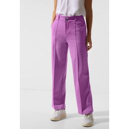 Stoffhose Street One Gr. 40, Länge 30, lila (meta lilac) Damen Hosen High-Waist-Hosen