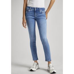 Slim-fit-Jeans Pepe Jeans "Jeans SLIM LW" Gr. 27, Länge 32, blau (lt powerfl w) Damen Jeans Röhrenjeans