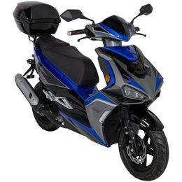 Gt Union Motorroller Striker, 50 ccm, 45 km/h, Euro 5, (Set), mit Topcase, blau|schwarz
