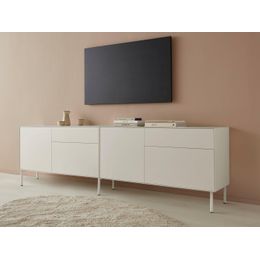LeGer Home by Lena Gercke Lowboard Essentials (2 St), Breite: 254cm, MDF lackiert, Push-to-open-Funktion, weiß