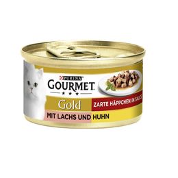 GOURMET Gold Zarte Häppchen in Sauce mit Lachs und Huhn 24x85g