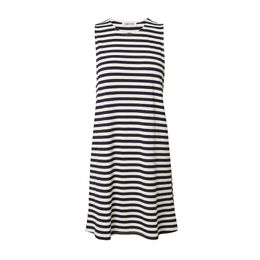 EDITED Kleid 'Briella' Damen Gr&ouml;&szlig;e 34 dunkelblau / wei&szlig; Winterkleid