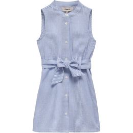 Only® Hemdblusenkleid, Taillengürtel, Streifen, für Kinder, blau, 98